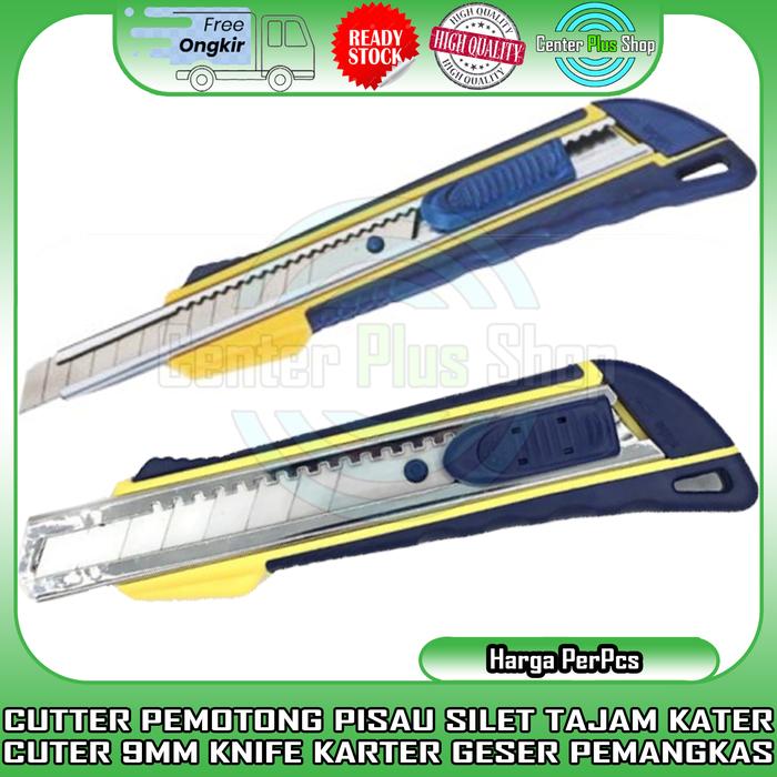 Jual Pisau Cutter Cuter Knife Kater 9mm Silet Pemotong Kertas Potong ...