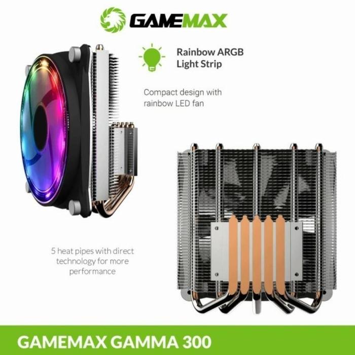 Jual GAMEMAX GAMMA 300 Rainbow Fan CPU Cooler Fan Processor - Jakarta ...