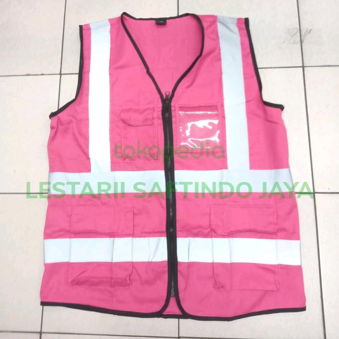 Jual SAFETY VEST ID CARD WARNA PINK / ROMPI SAFETY WANITA / ROMPI ...