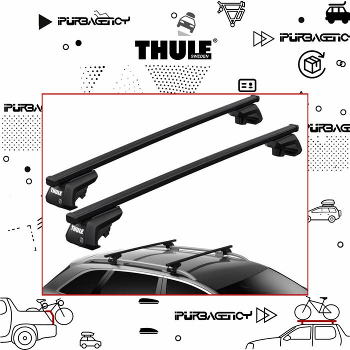 Jual Thule Cross bar Mobil Jepit Roof rail Universal Black Original ...