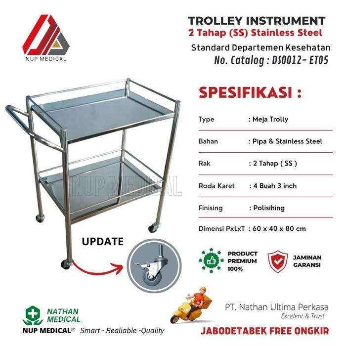 Jual Trolly instrument Rumah Sakit Trolley Emergency NUP Model : 2 ...