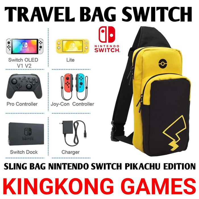 Jual Tas Switch Oled Sling Bag Travel Bag Pikachu Tas Switch V1 V2 Lite ...