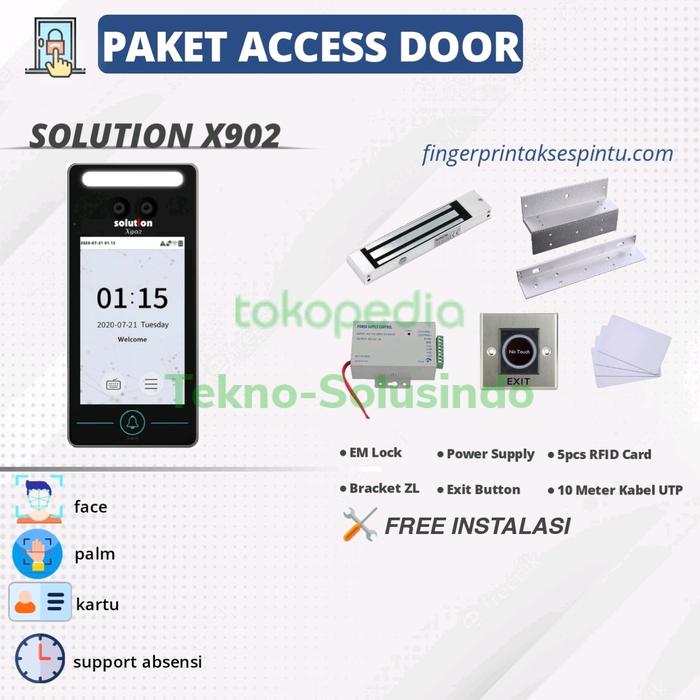 Jual Paket Acess Door Akses Pintu Wajah Solution X902 Gratis Pasang ...