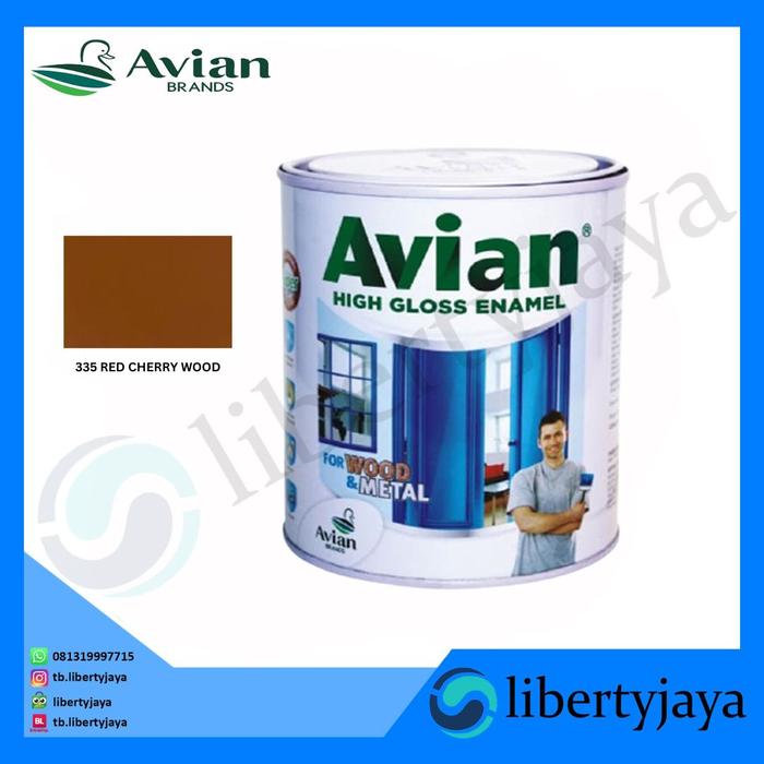 Jual 0.9lt 335 Red Cherry Wood Cat Synthetic Besi Kayu AVIAN PAINT ...