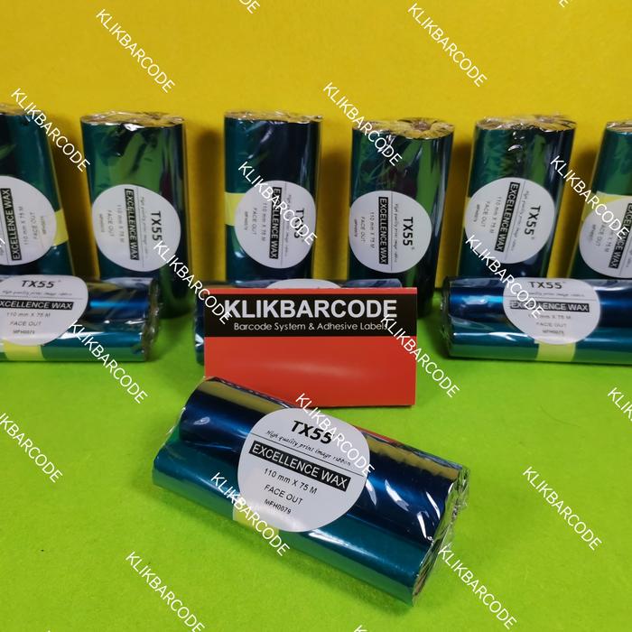 Jual RIBBON BARCODE SONY EXCELLENT WAX TX55 110 MM X 75 M CORE 1/2" F/O ...