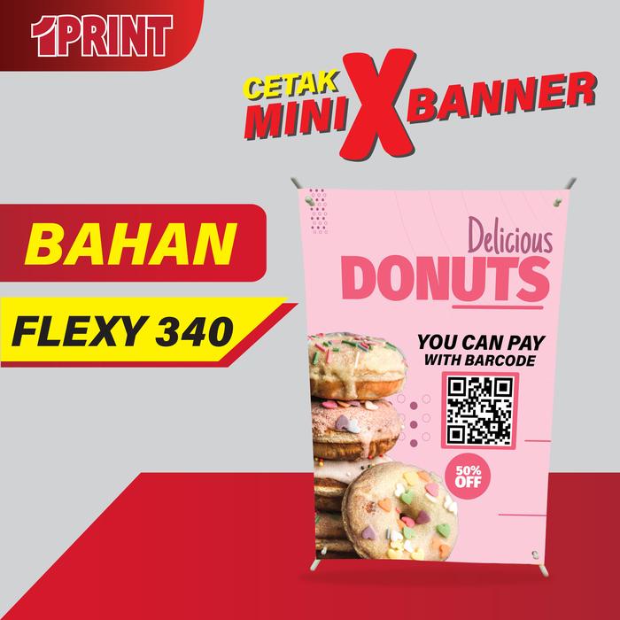 Promo Print Mini X Banner Ukuran 25 x 40 cm | Custom Mini X Banner ...