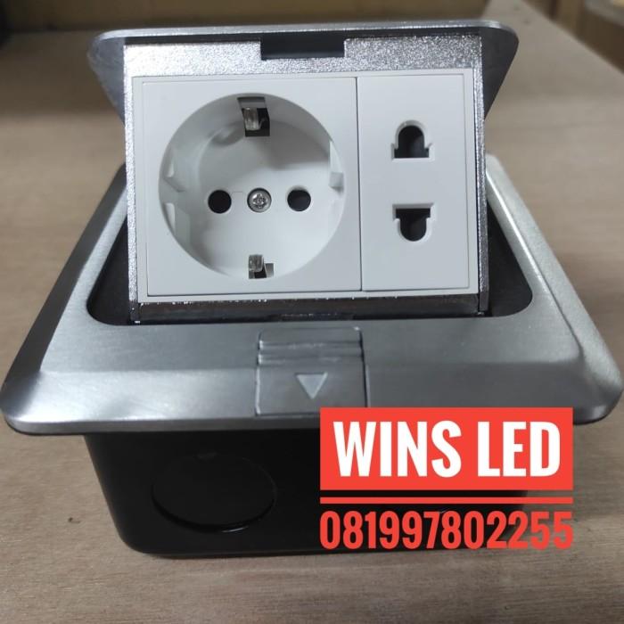 Jual STOP KONTAK LANTAI FLOOR SOCKET STOPKONTAK TANAM STOP 3PIN + HDMI ...