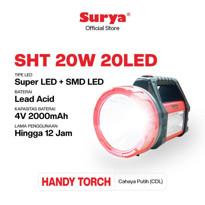 Promo Surya Lampu Senter Besar SHT 20W 20LED + Led Emergency ...