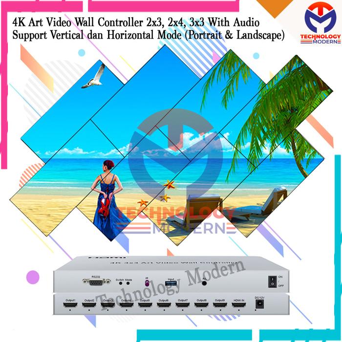 Jual 4K Art Video Wall Controller 2x4 3x3 Support Portrait & Landscape ...