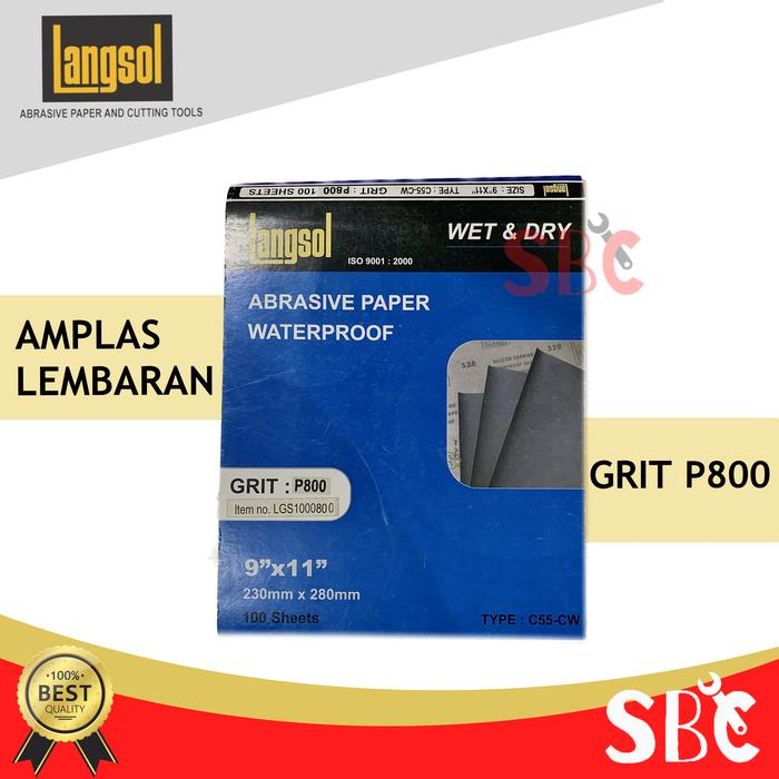Jual LANGSOL Amplas Duco Waterproof Lembaran Kertas Halus Kasar Grit ...