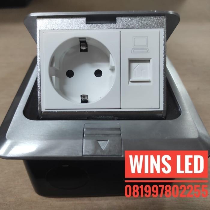 Jual STOP KONTAK LANTAI FLOOR SOCKET STOP KONTAK ARDE EU + DATA LAN ...