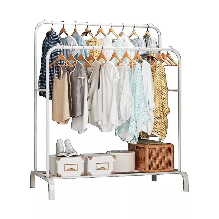 Jual Stand Hanger Besi Double Butik Rak Gantungan Baju Besi Pakaian 2 ...