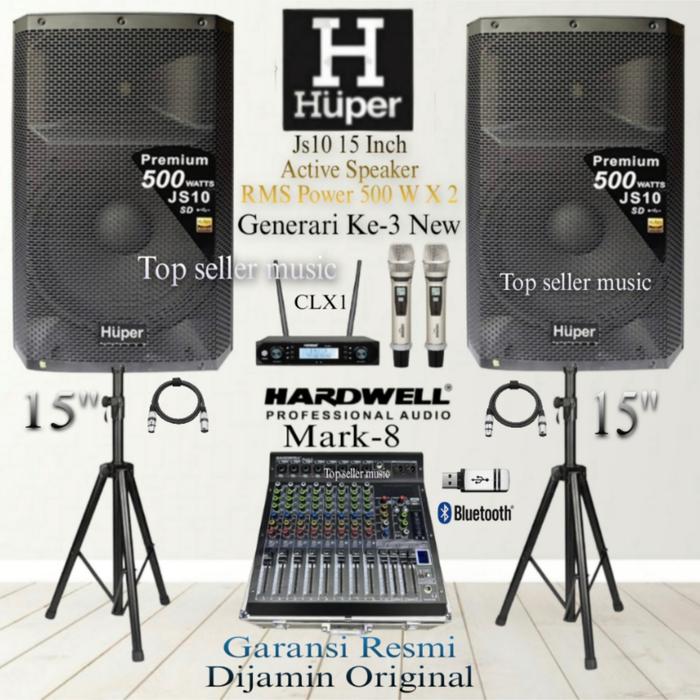 Jual Paket Sound System Speaker Aktif HUPER JS10 Gen-3 Mixer Hardwell ...