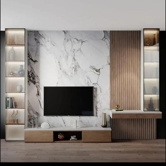 Jual backdrop tv motif marmer custom - Jakarta Timur - Hafko interior ...