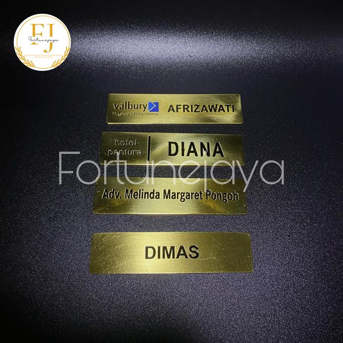 Jual Name Tag Kuningan / Name Tag Gold / Nama Dada / Identification ...