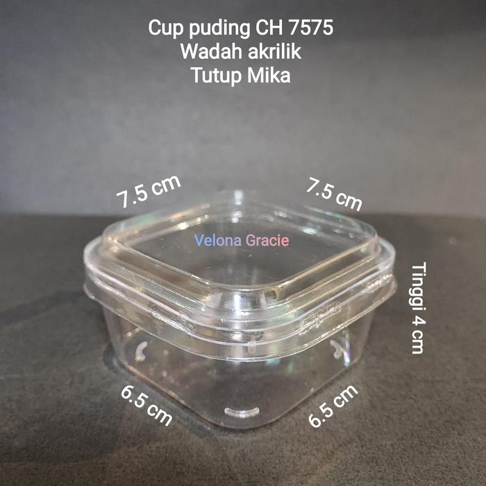 Jual Cup Puding Jelly CH 7575 isi 50 pcs + Tutup Mika Kotak Akrilik ...