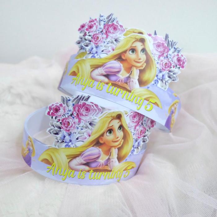 Jual Topi Ulang Tahun / Hiasan Kepala Birthday tema Princess Rapunzel ...