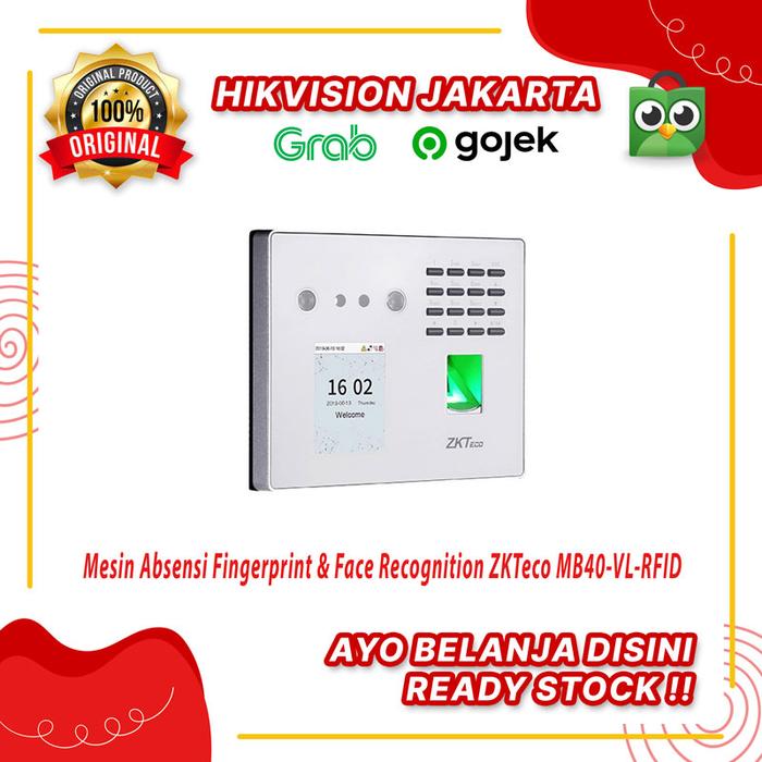 Jual Mesin Absensi dan Akses Pintu Wajah+Finger+Kartu ZKTeco MB40-VL ...