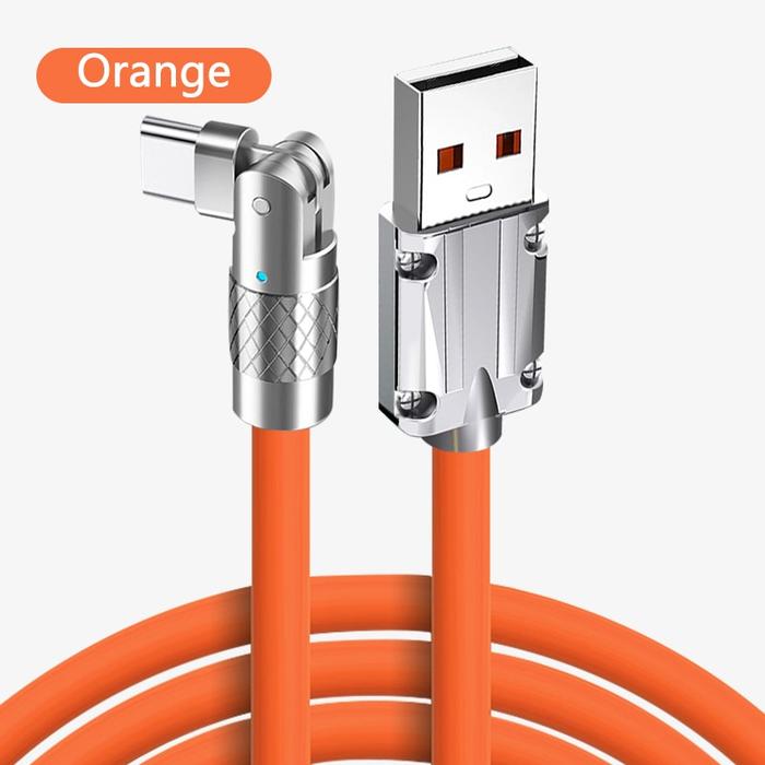 Jual 180 Rotate 120W USB A to USB Type C Elbow Data Cable 6A Fast ...