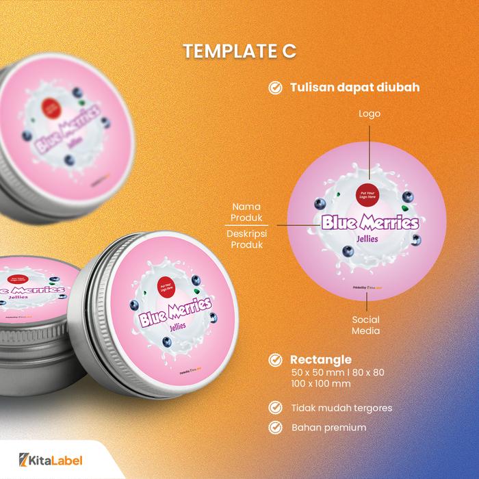 Jual Sticker Label Custom Bulat, Vinyl Laminated & Kisscut, FREE ...