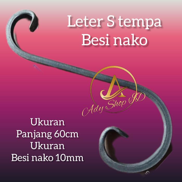 Jual Leter S tempa besi nako ukuran panjang 60cm besi nako 10mm - Kab ...