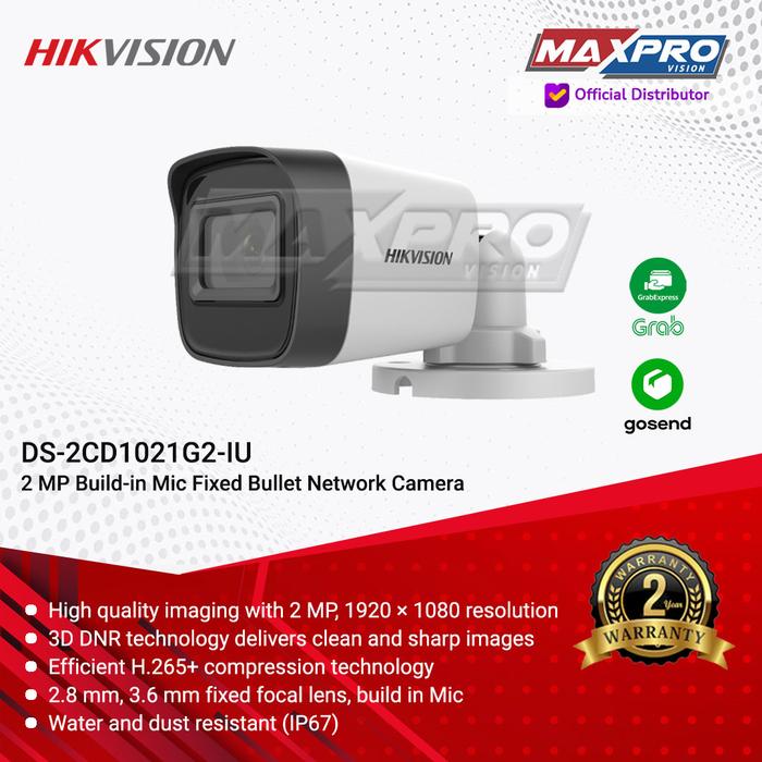 Jual DS-2CD1021G2-IU - HIKVISION IP CAMERA 2MP ACCUSENSE LITE BUILD IN MIC - Jakarta Barat ...