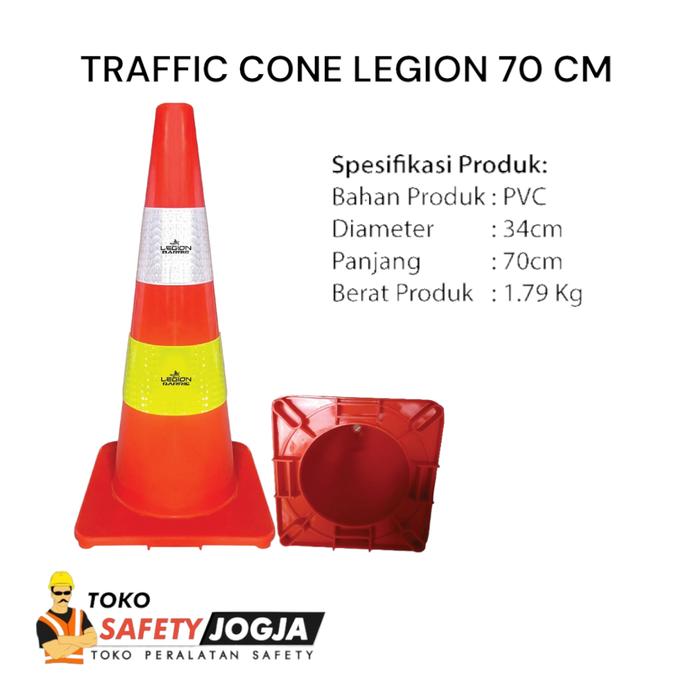 Jual TRAFFIC CONE RUBBER 70 CM LEGION BASE ORANGE - Kab. Sleman ...