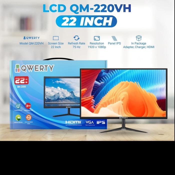 Promo QWERTY MONITOR LED QM-215VH 22 INCH HDMI 3ms DISPLAY IPS 75Hz ...