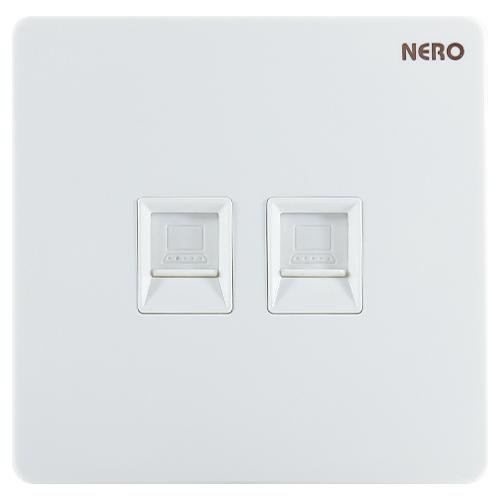 Jual NERO Socket LAN Casa X2PCA2-W 2 Gang Data Outlet CAT6 with Shutter ...