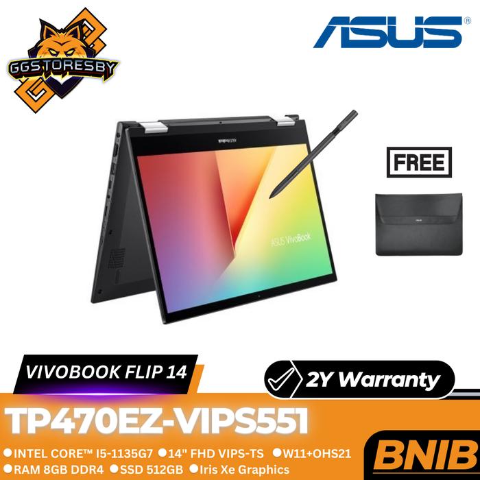 Promo LAPTOP ASUS VIVOBOOK FLIP 14 TP470EZ-VIPS551 | I5-1135G7 8/512 ...