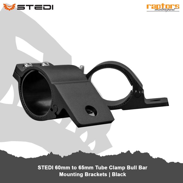 Jual STEDI 60mm to 65mm Tube Clamp Bull Bar Mounting Brackets | Black ...