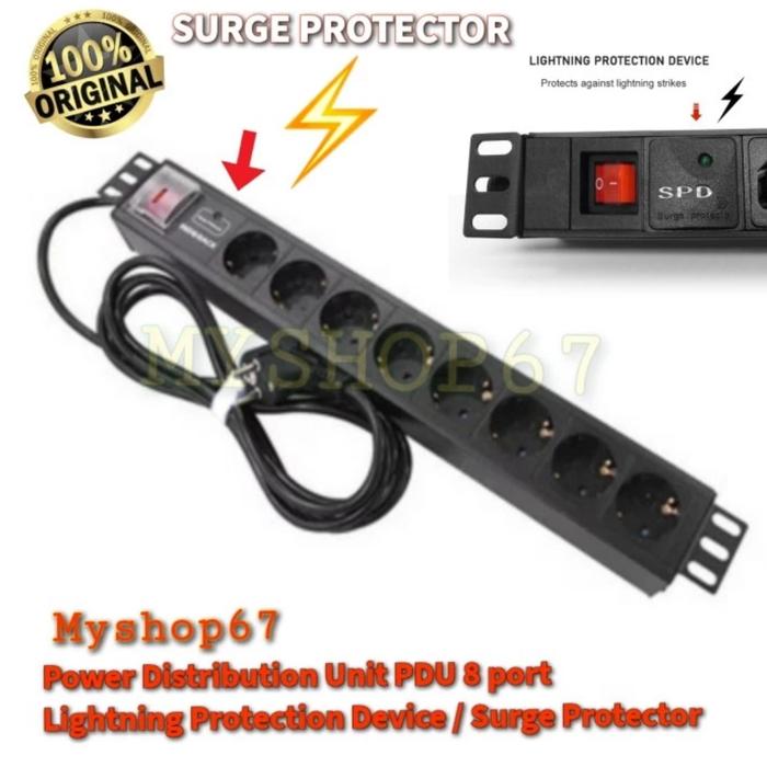 Jual PDU Rack Server 8 Lubang Lihgtning Protection Device Anti Petir - Jakarta Pusat - jocky ...
