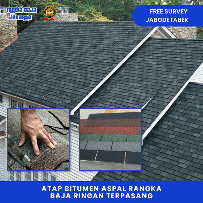 Jual atap bitumen aspal rangka baja ringan terpasang - Jakarta Barat ...
