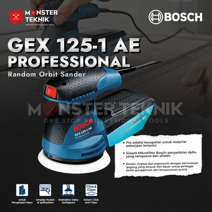 Jual Mesin Poles Bosch 5" Amplas Orbit Sander Wood Electric GEX 125 - 1AE - Jakarta Pusat ...