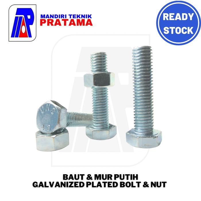 Jual Baut Mur Putih BMP M10 X 60 Hex Bolt & Nut - Kota Surabaya - CV. MANDIRI TEKNIK PRATAMA ...