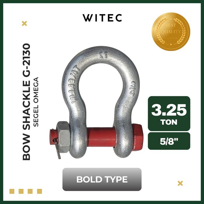 Jual Bow Shackle Omega G2130 / Segel Omega G-2130 3.25 Ton (5/8") Bolt ...