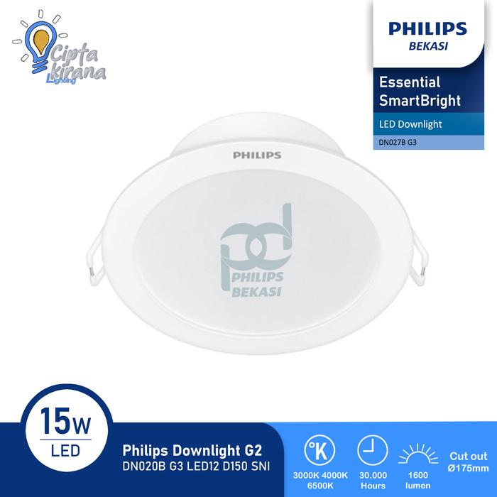Jual Lampu LED Downlight Philips DN027B G3 LED15/CW 15W 220-240 D175 RD ...