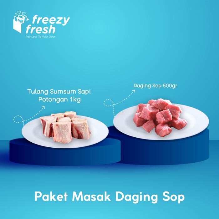Jual Paket Masak Daging Sop (Tulang Sumsum Sapi 1kg + Daging Sop 500gr ...