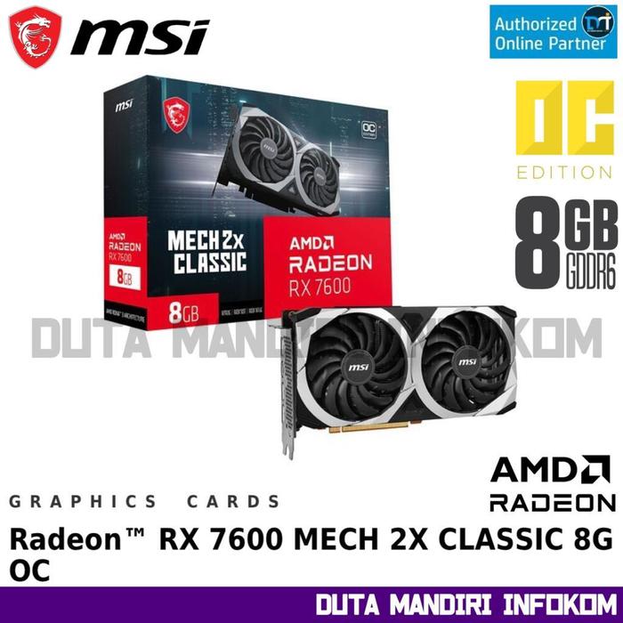 Jual MSI AMD Radeon RX 7600 MECH 2X CLASSIC 8G OC - 8GB GDDR6 - Jakarta ...