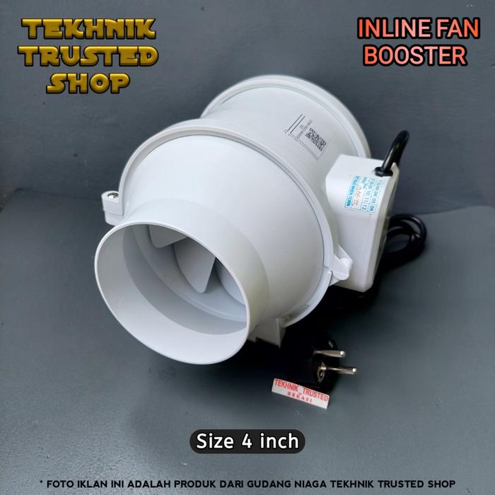 Jual Duct inline fan booster PP 4" 29w 220v Blower pipa hisap dorong ...