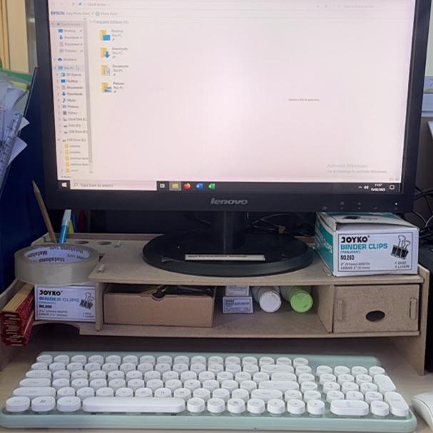 Jual Stand Monitor Alas Laptop Meja Pc Komputer Laci Dudukan Kayu ...