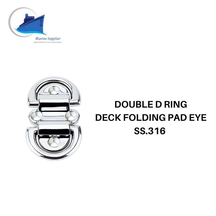 Jual Double D Ring Folding Pad Eye Lashing Tie Down Stainless Steel 316 ...