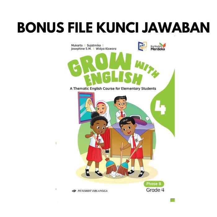 Jual SB BUKU GROW WITH ENGLISH SD KELAS 4 KURIKULUM MERDEKA - Kab ...