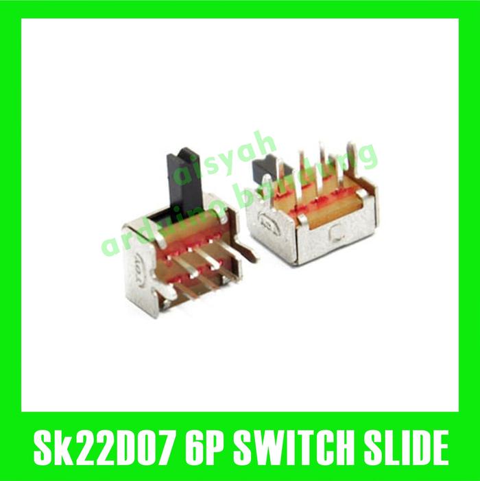 Promo SK22D07 6Pin Toggle Vertical Slide Switch 2P2T 4mm Handle 2 rows - Kota Bandung - aisyah ...