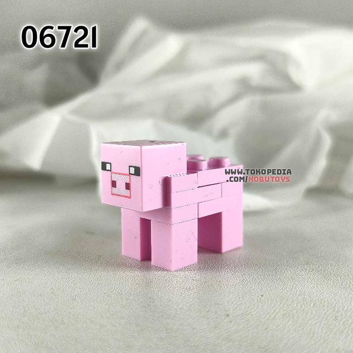Jual BRICK-IN-BAG 06721 PINK PIG MINECRAFT BLOCK MINI FIGURE ANIMAL ...
