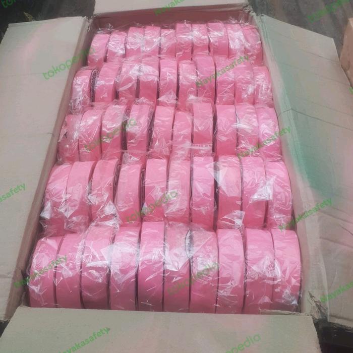 Jual Flagging Tape Pink 1" x 50mtr / Pita Penanda Survey Pink 24mm x 50 ...