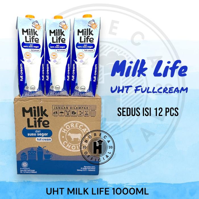 Jual SUSU UHT MILK LIFE FULL CREAM PLAIN 1 KARTON | MILK LIFE UHT MILK ...