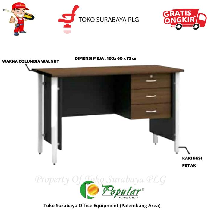 Jual Meja Kantor Meja Kerja POPULAR 120x60x75 cm MT113 Meja Kaki Plat ...