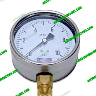 Jual Pressure gauge Suchy EN837-1 Dia100 Range 10Bar Racket G1/2Npt Brass - Jakarta Barat ...