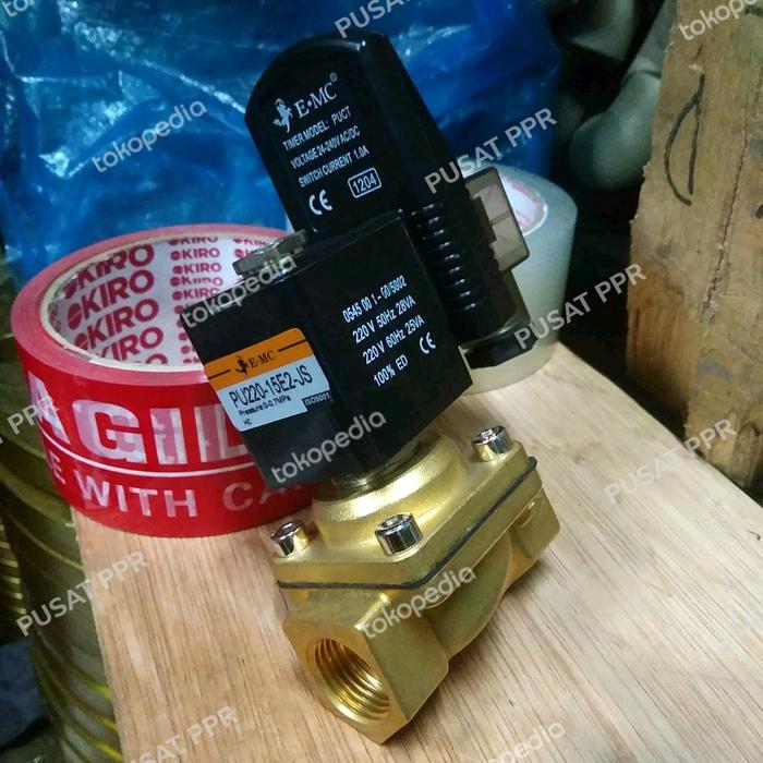 Jual Selenoid Valve 1/2"inc EMC Electronic Drain Valve timer PU220-15E2 ...